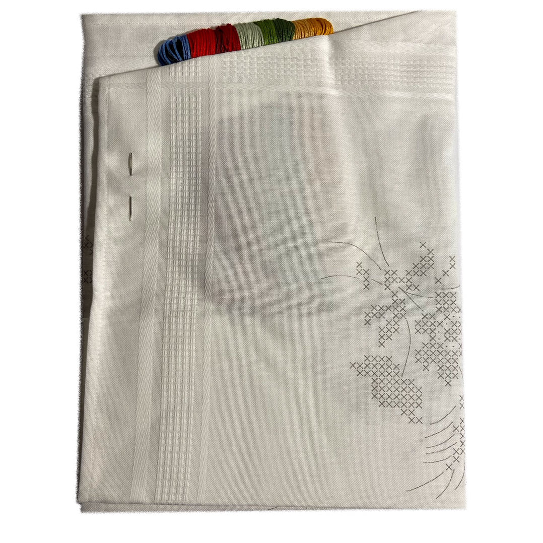 Kit canevas blanc à broder Nappe 80x80cm, Mercerie - Jaspe Couture