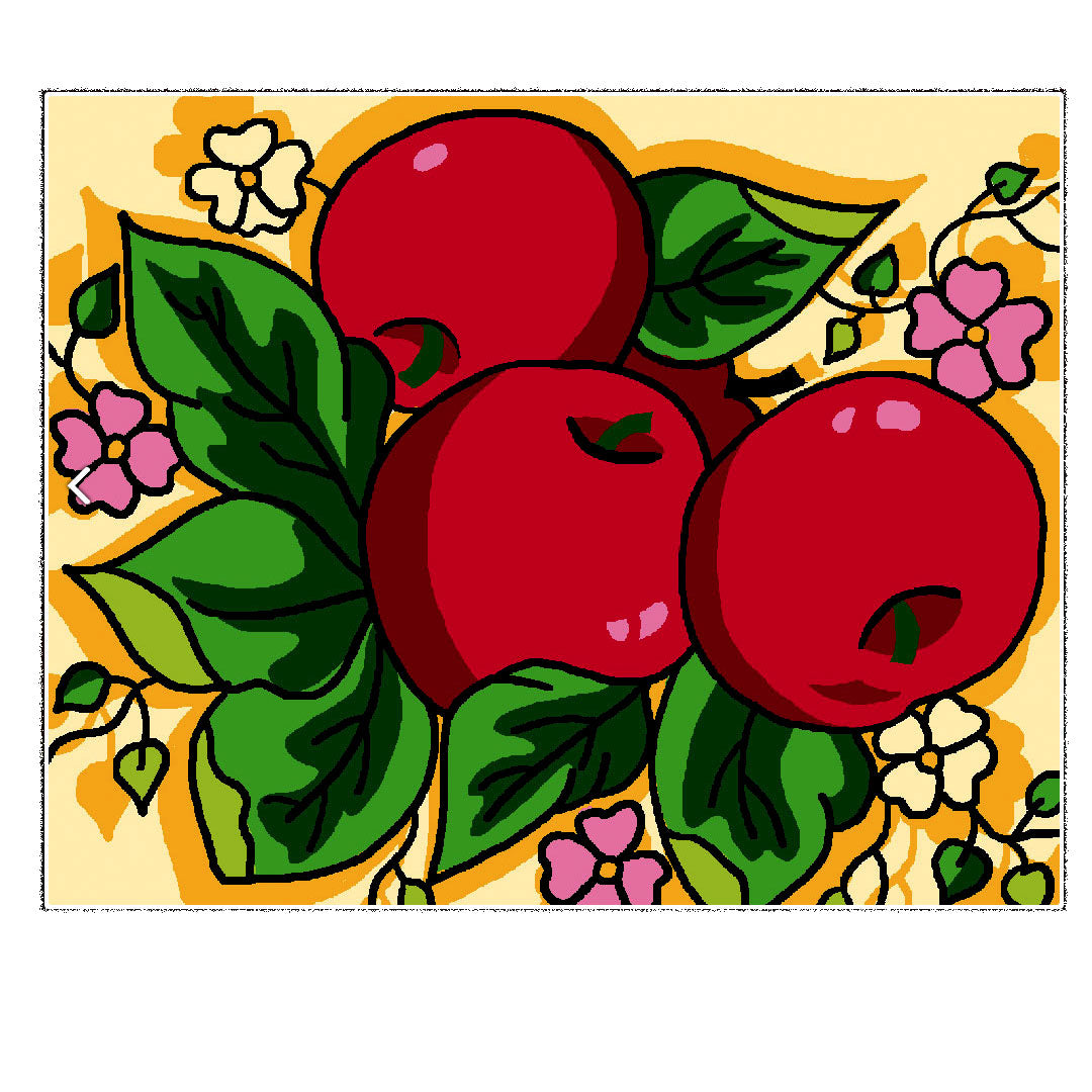 Kit canevas blanc à broder Les Pommes 20x25, Mercerie - Jaspe Couture