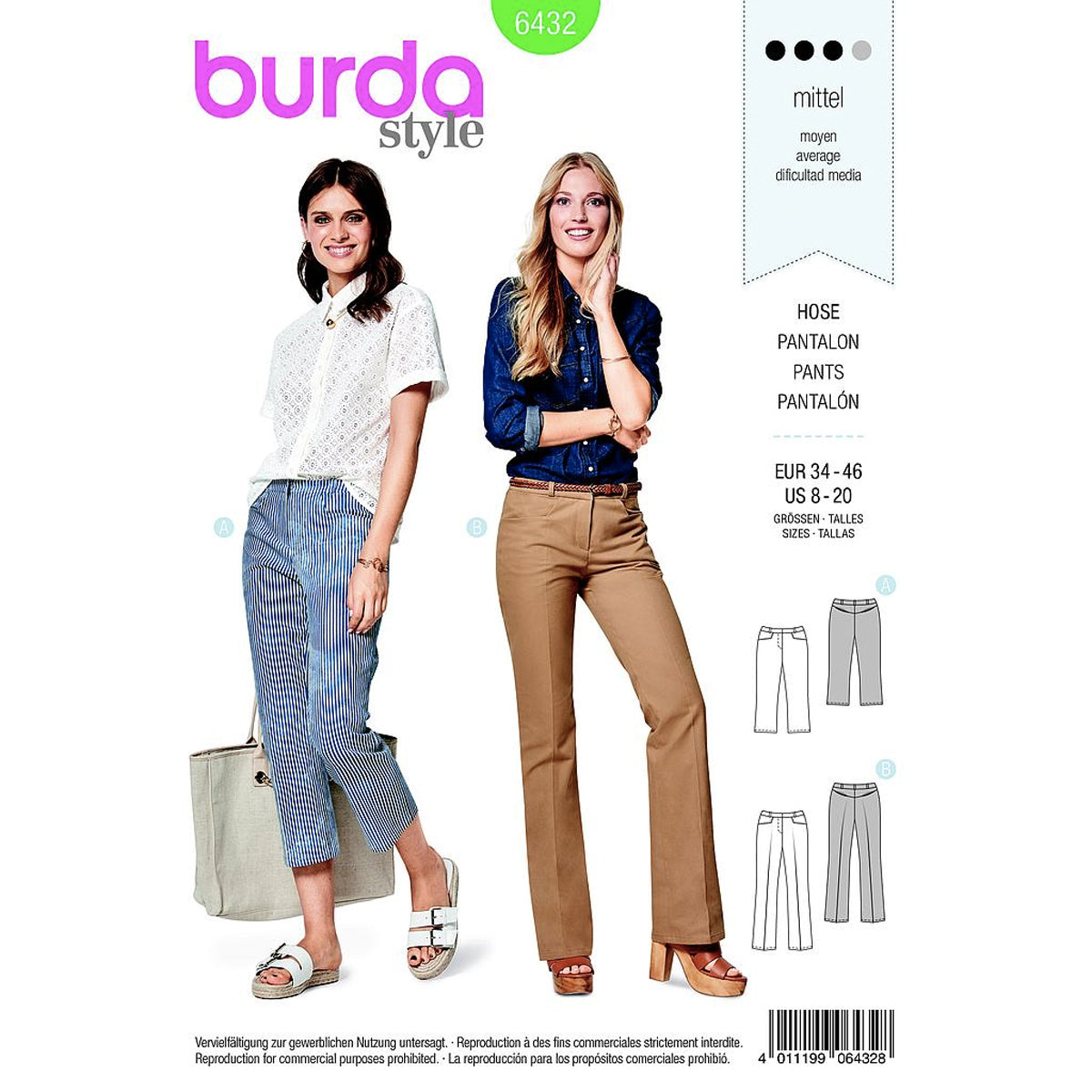 Patron couture pantalon Burda 6229, Mercerie - Jaspe Couture