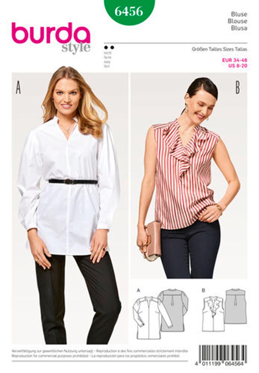 Patron Burda Tops, T-shirts, chemisiers et blouses - Jaspe Couture
